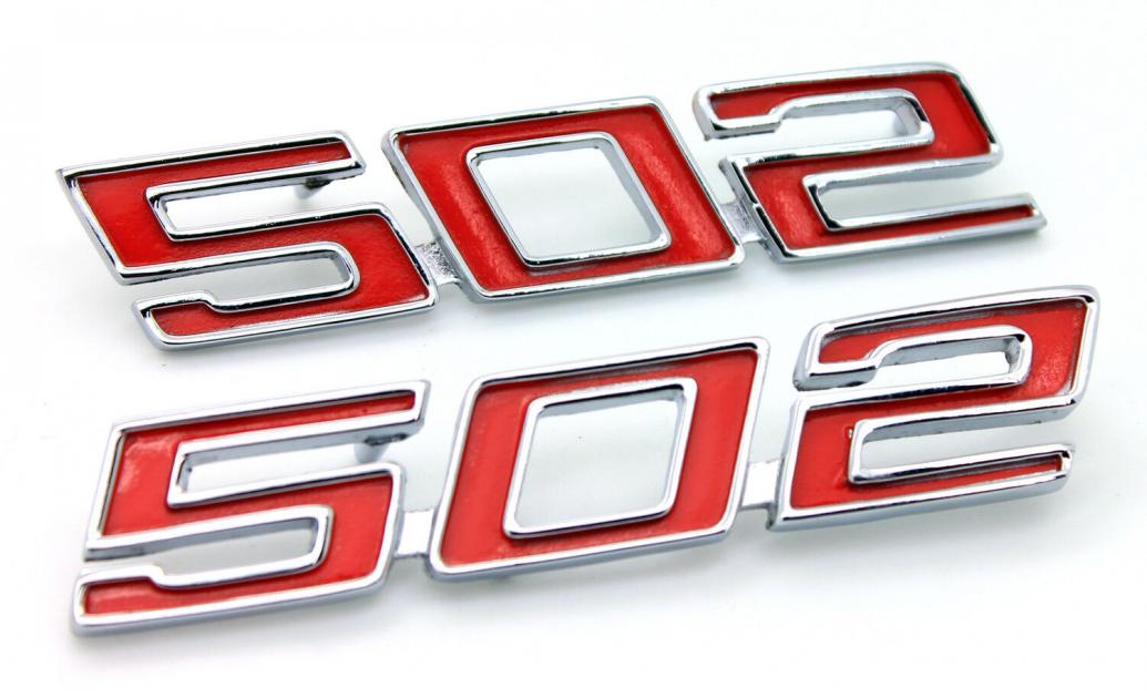 Chevelle Fender Emblem, 502, 3-1/4" x 5/8", 1970-1974 | Chevelle Depot