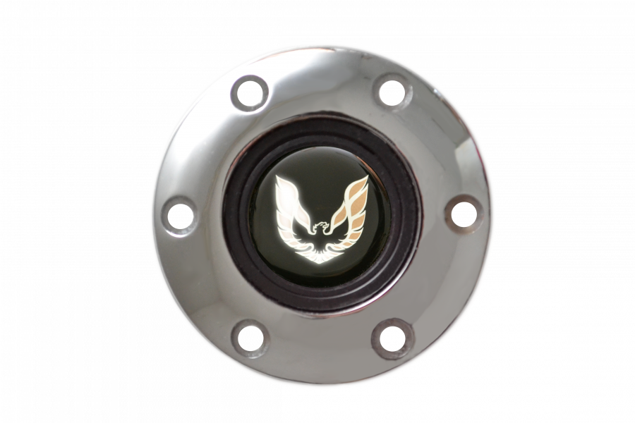 Volante S6 Series Horn Button Kit, Gold Firebird, Chrome