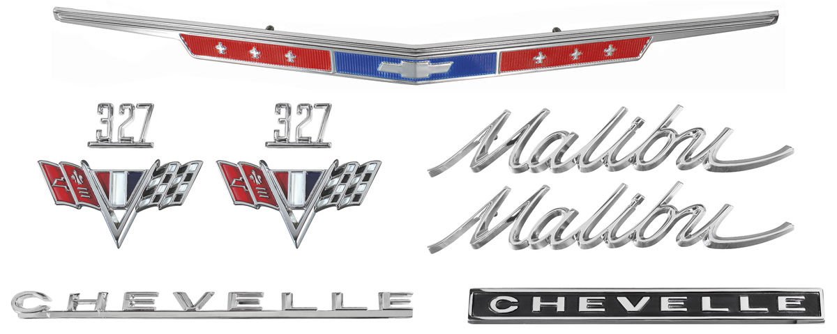 Chevelle And Malibu Emblem Kit, 327, 1967 | Chevelle Depot