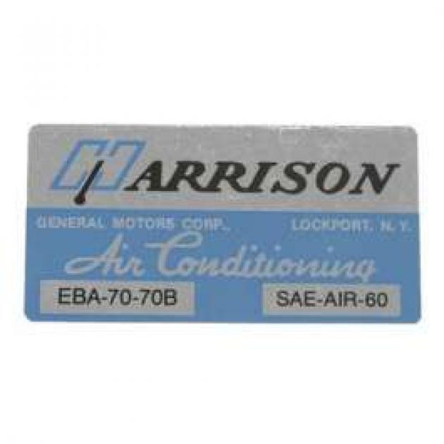 Chevelle Decal, Harrison Air Conditioning Evaporation, 1970 | Chevelle ...