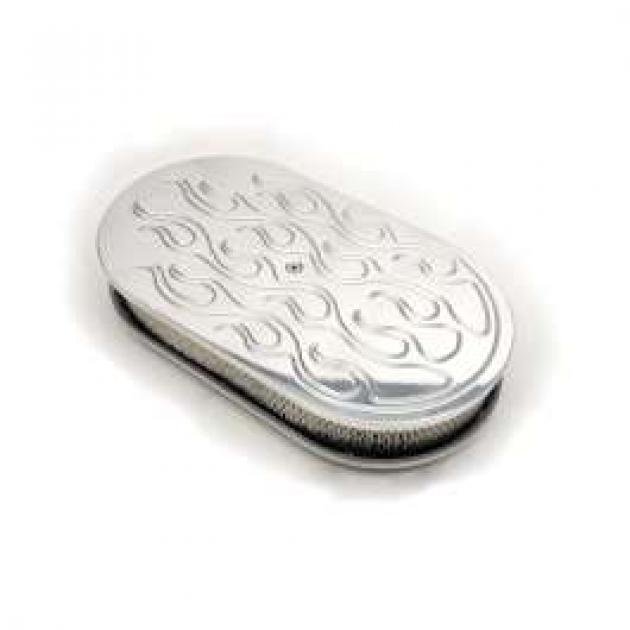 Chevelle Air Cleaner Assembly, Oval, Polished Billet Aluminum, Flame ...