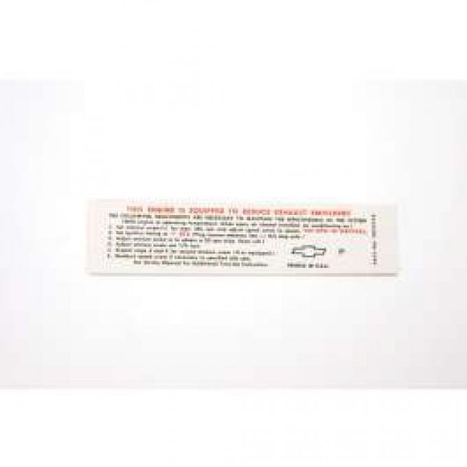 Chevelle Decal, Emission (302/290 hp), 1968 | Chevelle Depot