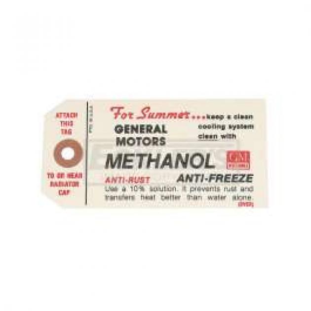 El Camino Engine Compartment Methanol Antifreeze Tag, 1959-1960 ...