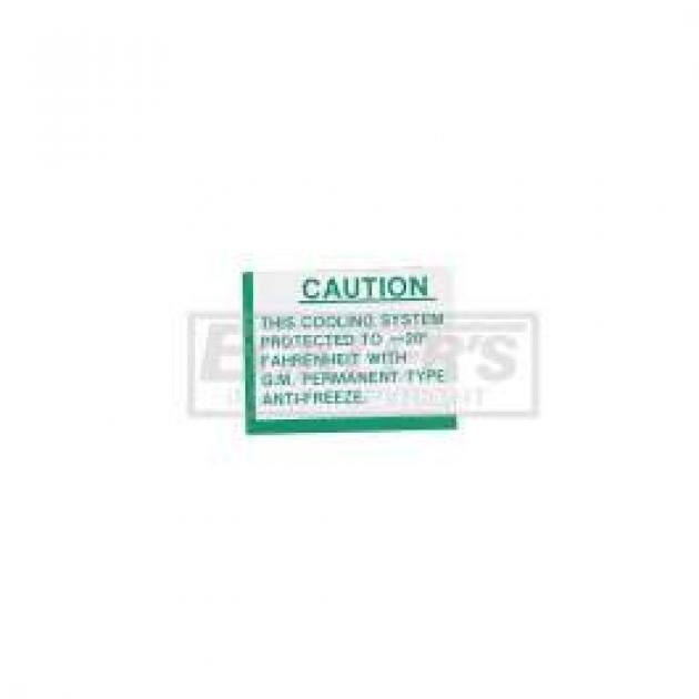 El Camino Engine Compartment Decal, Caution Cooling System, 1959-1960 ...