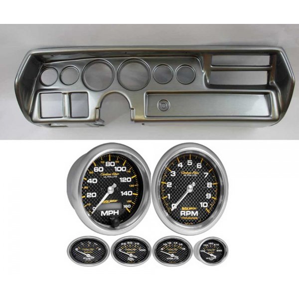 Chevelle Instrument Cluster Panel, Sweep Style, Aluminum Finish, With ...