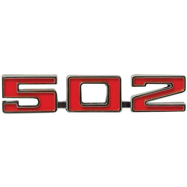 Chevelle Fender Emblem, 502, 3-1/4" x 5/8", 1970-1972