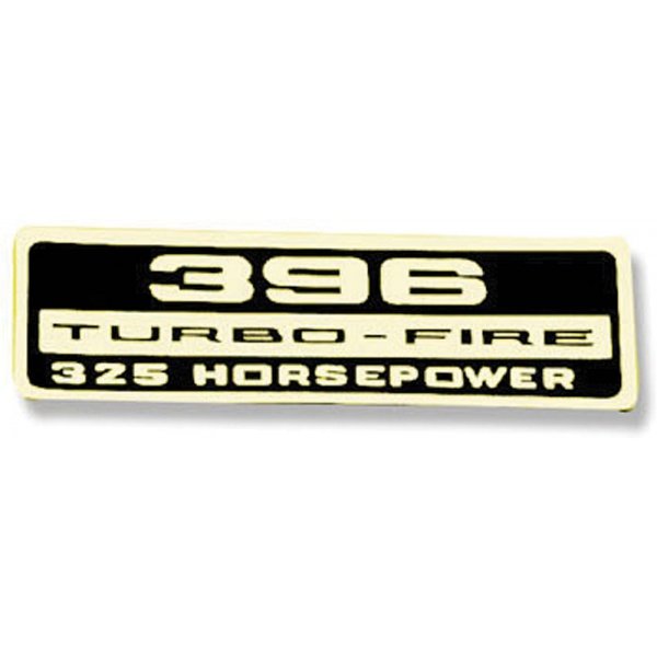 Chevelle Valve Cover Decal, 396 Turbo-Fire 325 hp, 1965 | Chevelle Depot