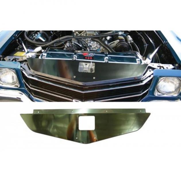 Chevelle Core Support Filler Panel, Polished Aluminum, 1970-1972