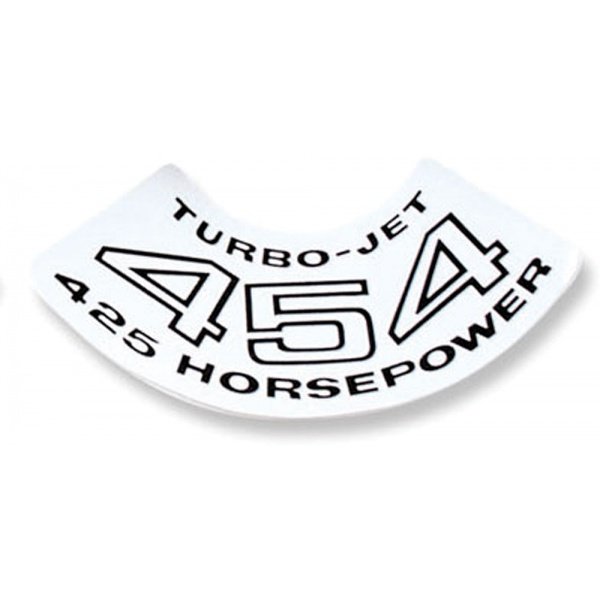 Chevelle Air Cleaner Decal, Turbo-Jet 454 425 hp, 1971 | Chevelle Depot