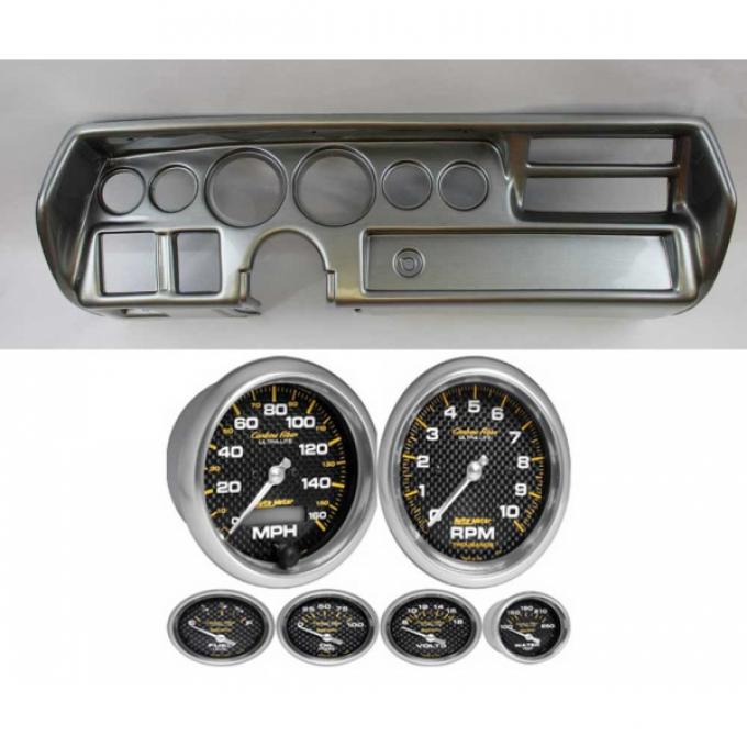 Chevelle Instrument Cluster Panel, Sweep Style, Aluminum Finish, With ...