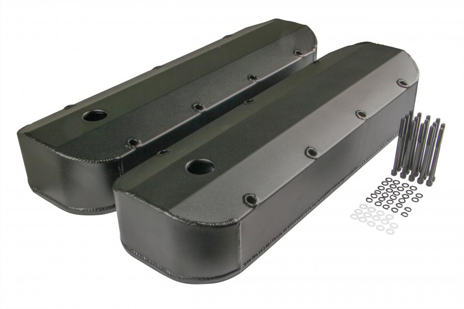 Mr. Gasket Fabricated Aluminum Valve Covers, Black Finish 6831BG ...